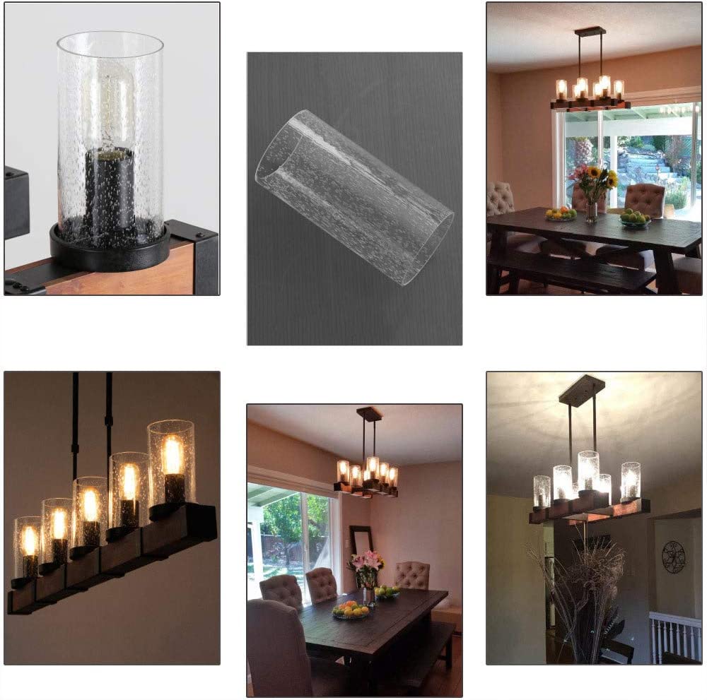 THESG-Cylinder Glass Shade Clear Bubble Lamp Shade, Light Fixture ...