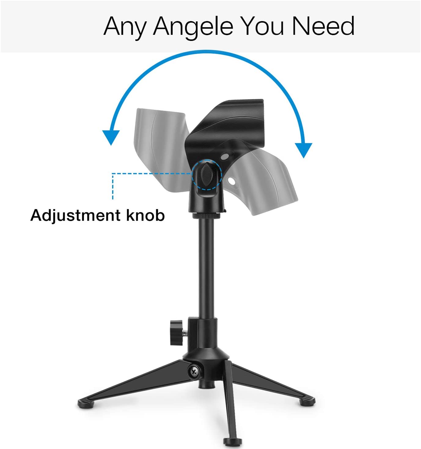 THESG-Desktop Mic Stand Portable Foldable Tripod, Adjustable Table ...