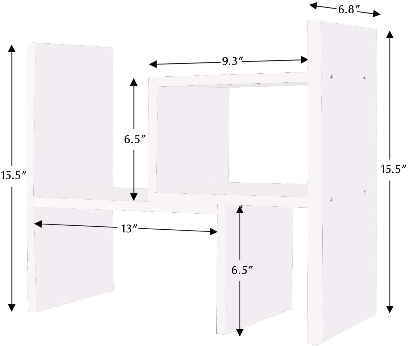THESG-- Desktop Organizer Office Storage Rack Adjustable Wood Display ...