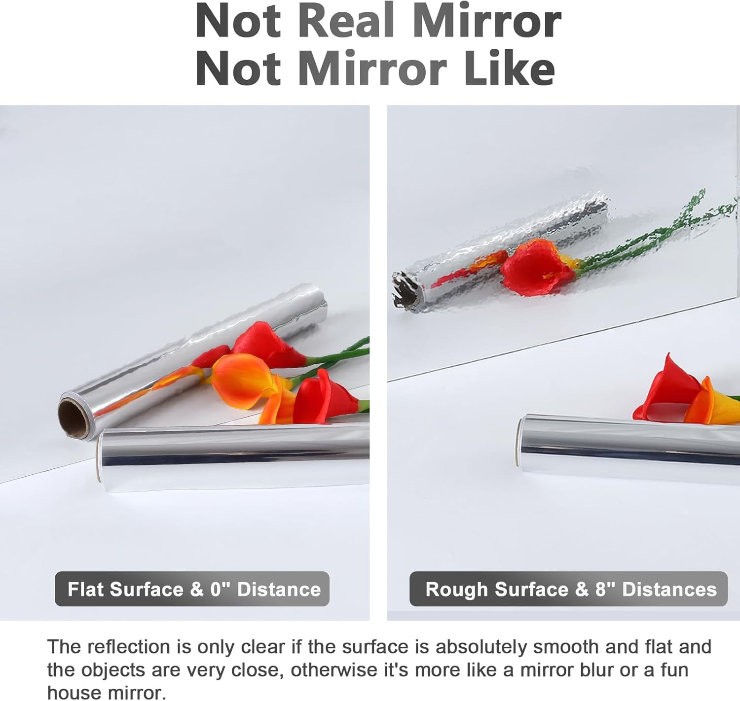 THESG-Flexible Self Adhesive Mirror Sheet Vinyl 12"x354" Metallic Red ...