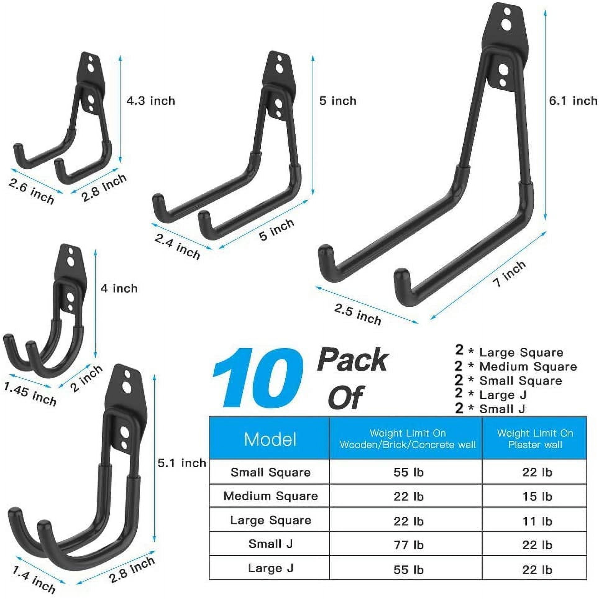 THESG-Garage Hooks, 12 Pack Wall Mount Storage Holders with 2 Extension ...