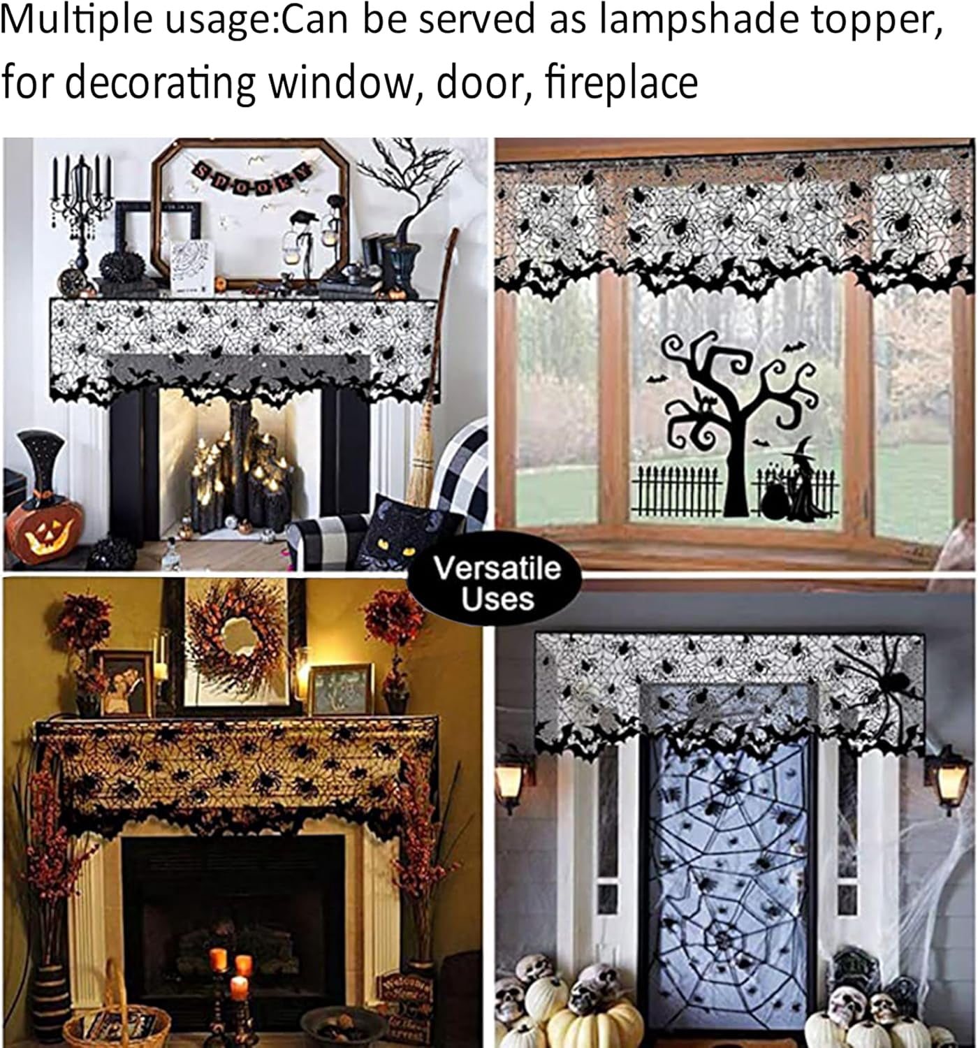 THESG-Halloween Spider Web Lamp Shades Party Decoration For Window Door ...
