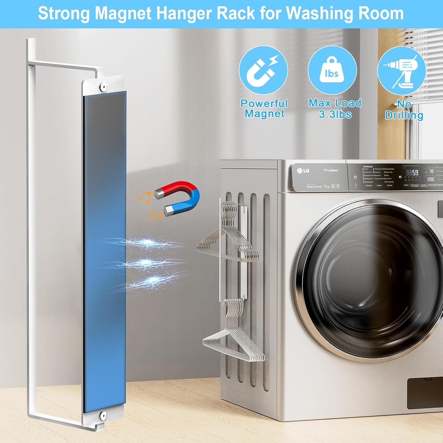 THESG-Hanger Organizer Magnetic Hangers Holder for Washing Machine ...
