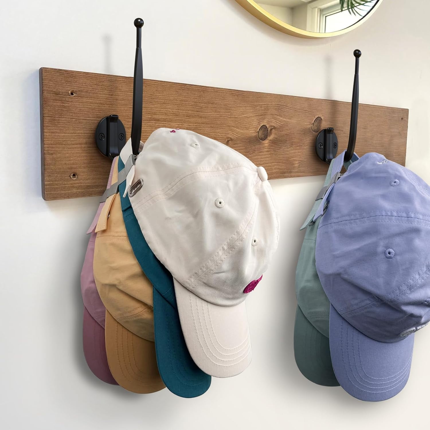 THESG-Hat Organizer for Wall – 2 Pack Aluminum Baseball Cap Holder ...
