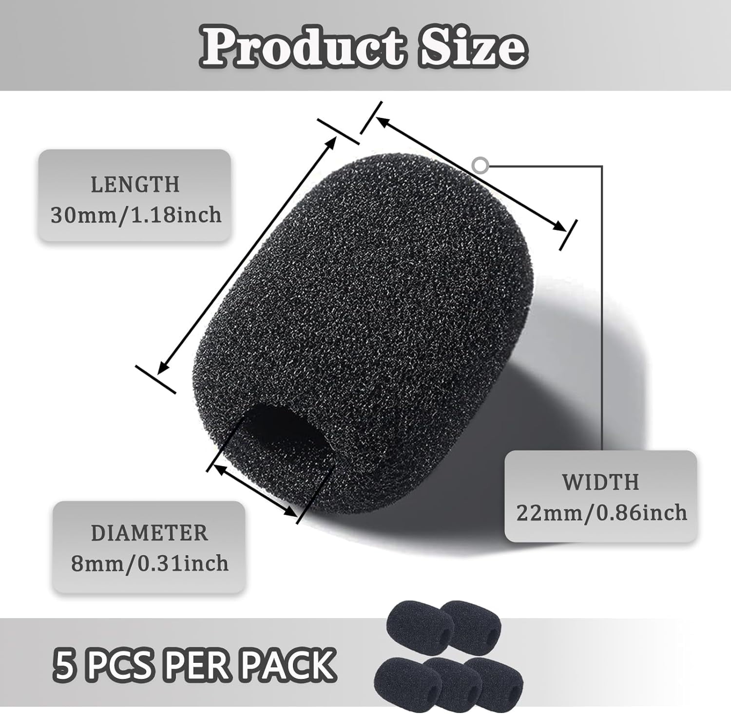 THESG-Headset Microphone Covers Foam, Lapel Headset Microphone ...