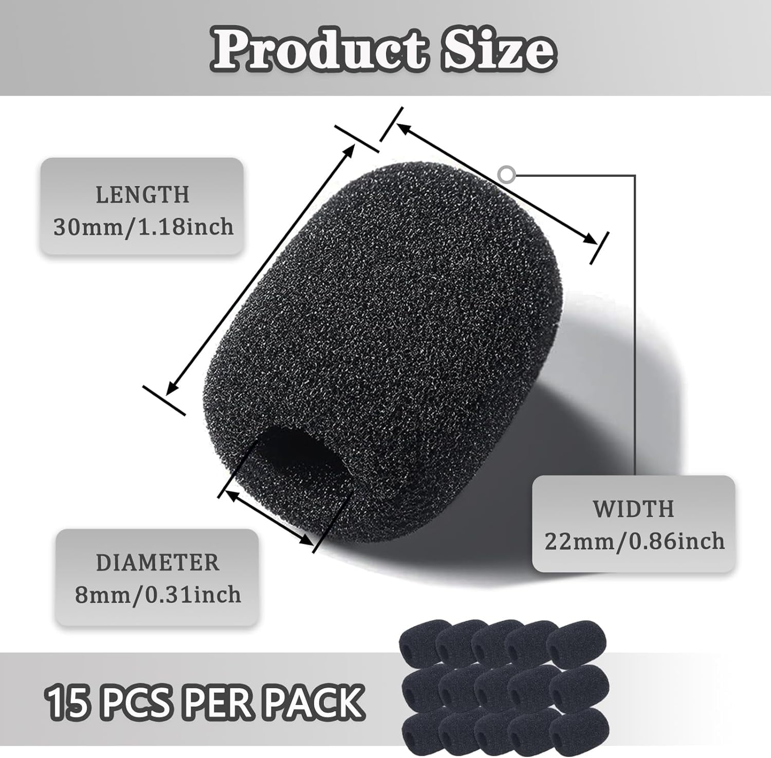 THESG-Headset Microphone Covers Foam, Lapel Headset Microphone ...