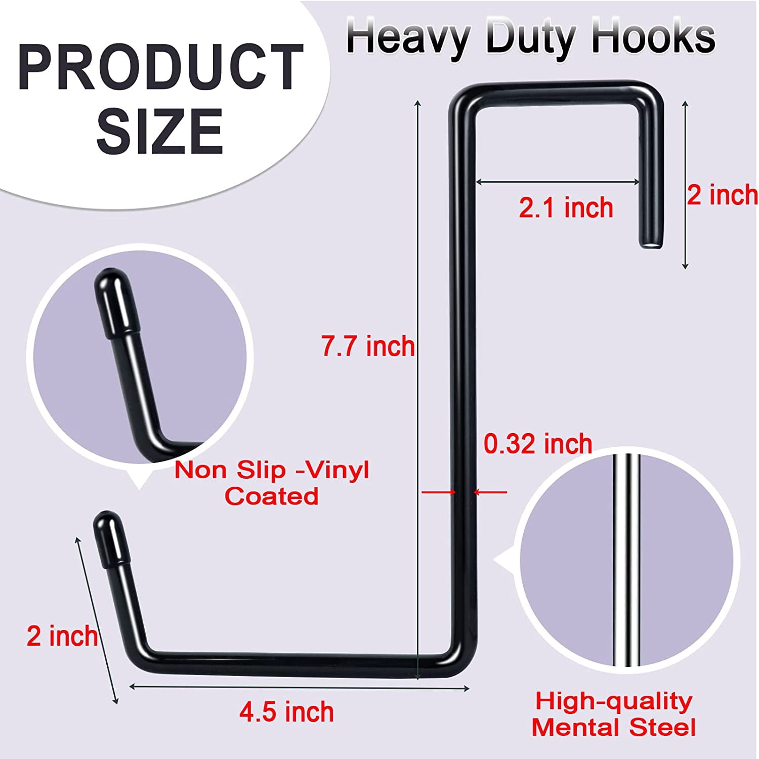 THESG-Heavy Duty 8 Pack Vinyl Coated Hooks for Hanging and Organizing ...