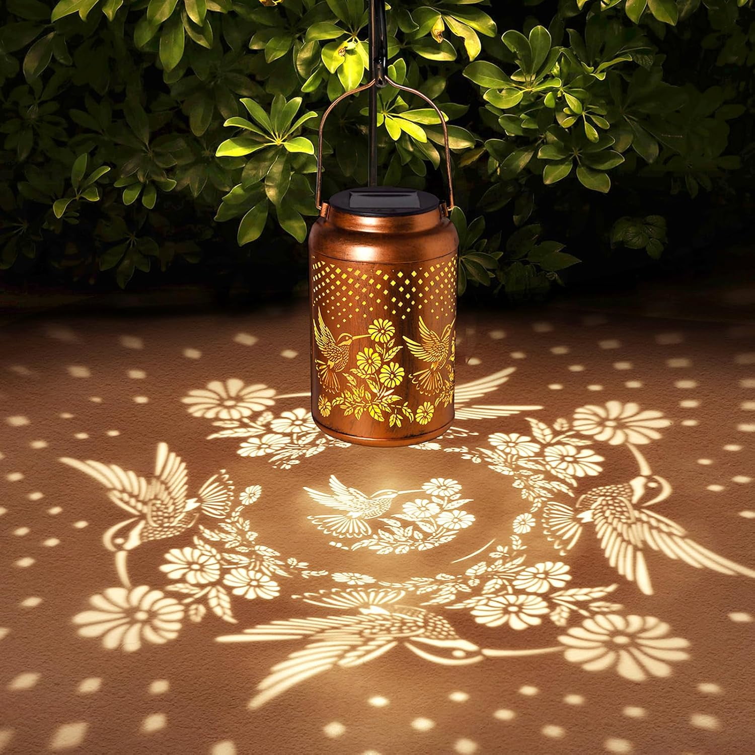 THESG-Hummingbird Solar Lantern Outdoor Waterproof Garden Decor Hanging ...