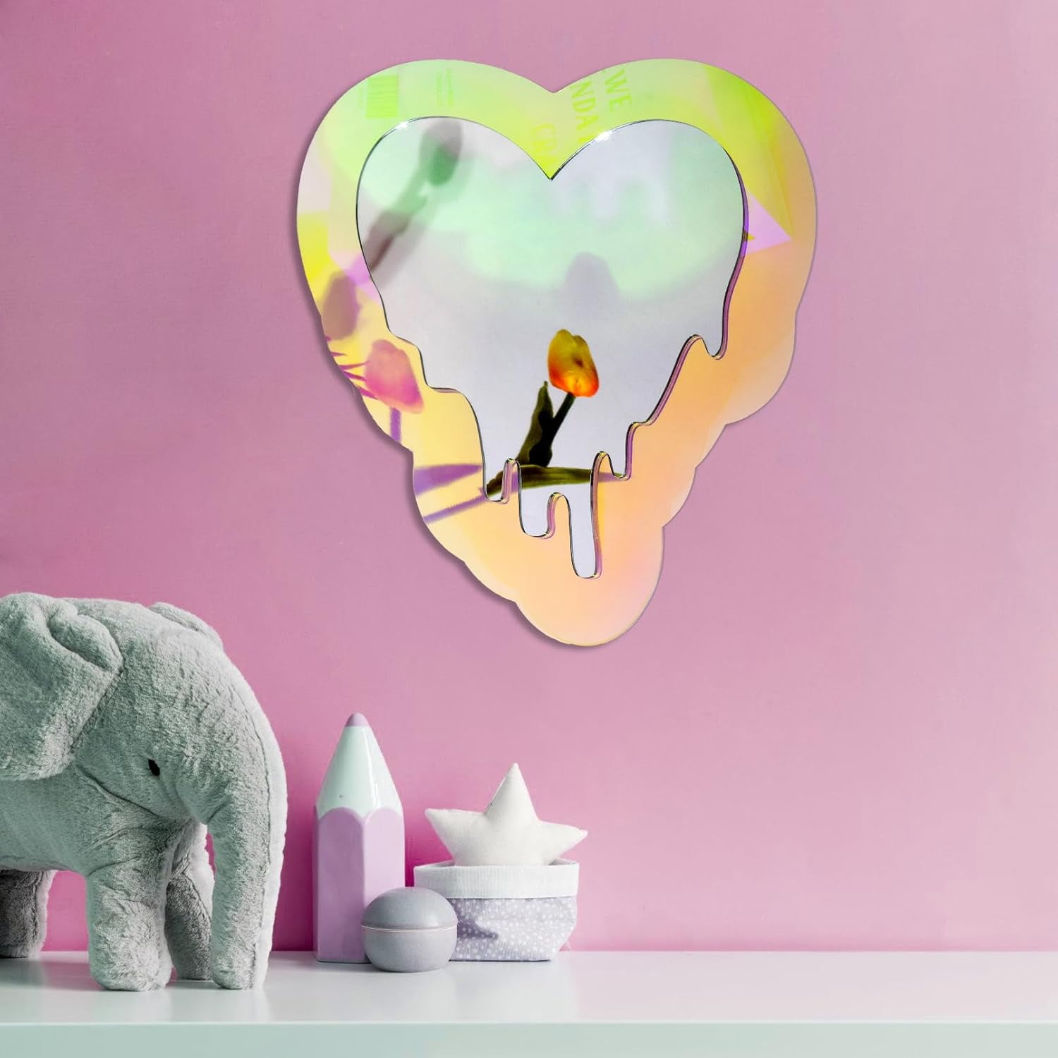 THESG-Irregular Wavy Acrylic Rainbow Mirror - Aesthetic Amorphic Vanity ...