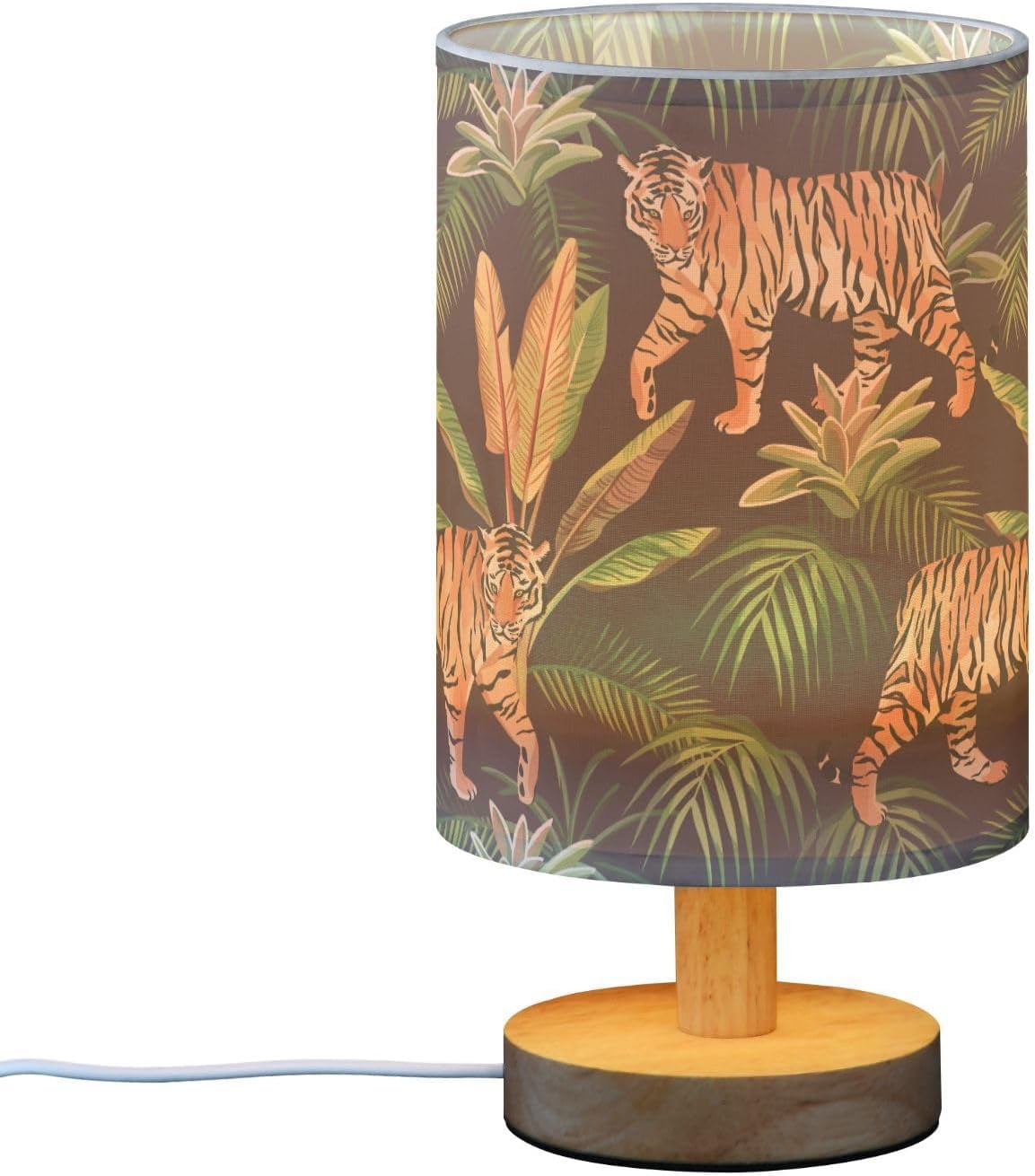 THESG-Jungle Tigers Bedside Table Lamp for Bedroom Nightstand Lamp with ...