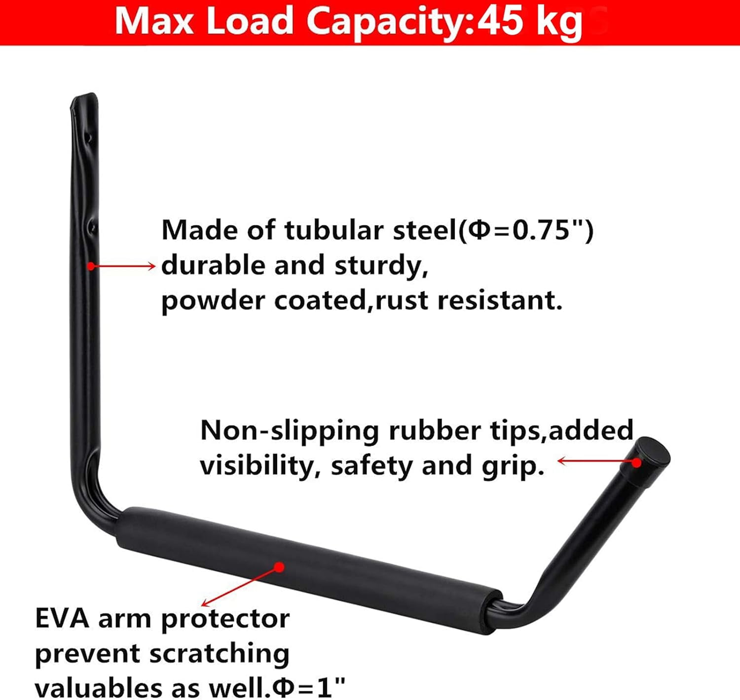 THESG-Kayak Hooks Heavy Duty, Wall Mounted Kayak Storage Hooks, Kayak ...