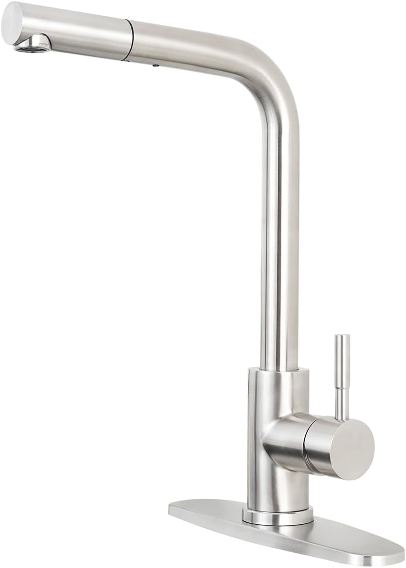 THESG-Kitchen Faucets with Pull Down Sprayer Stainless Steel Kitchen ...