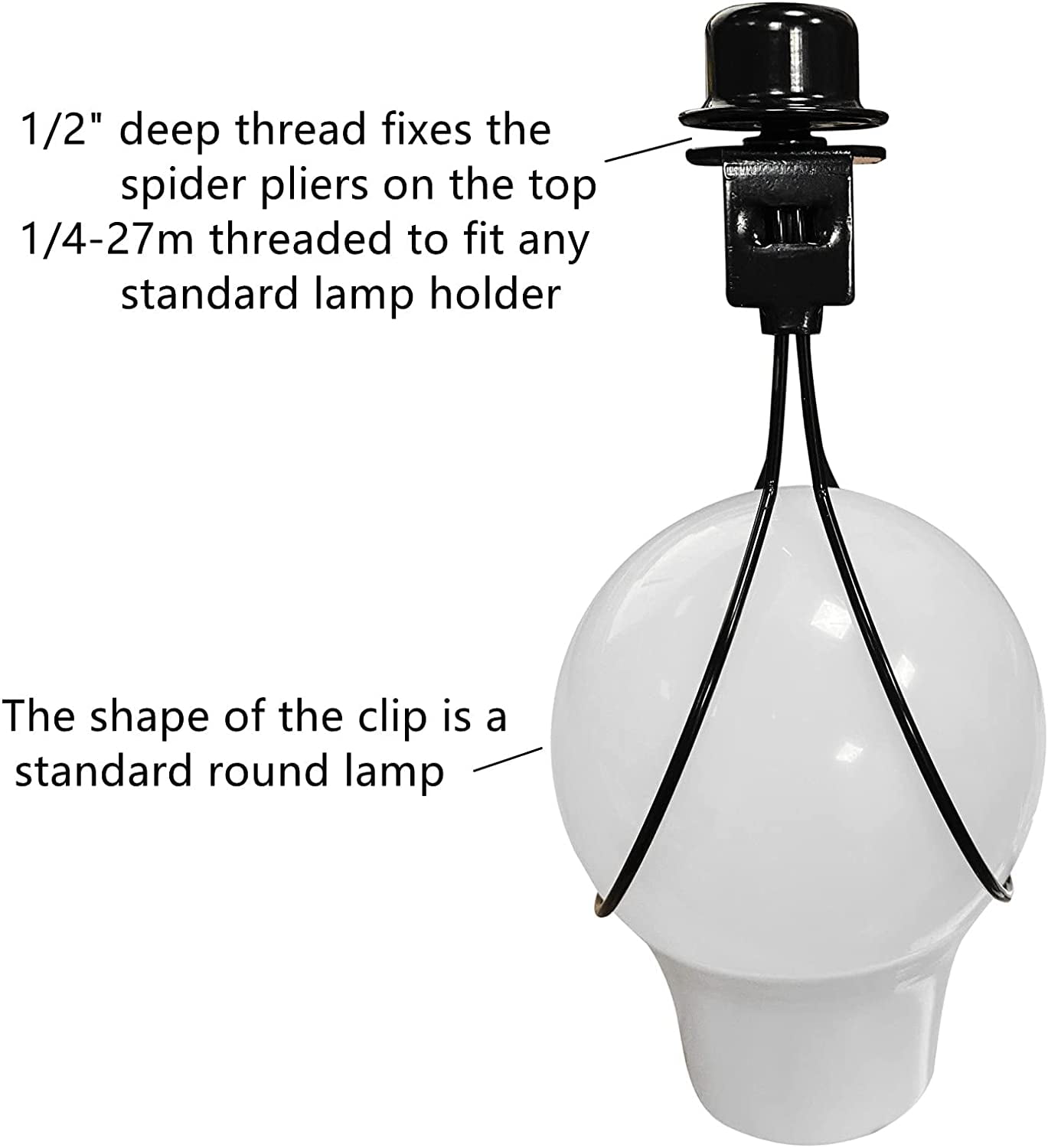 THESG-Lamp Shade harp Holder Adapter kit - Includes Finials and ...