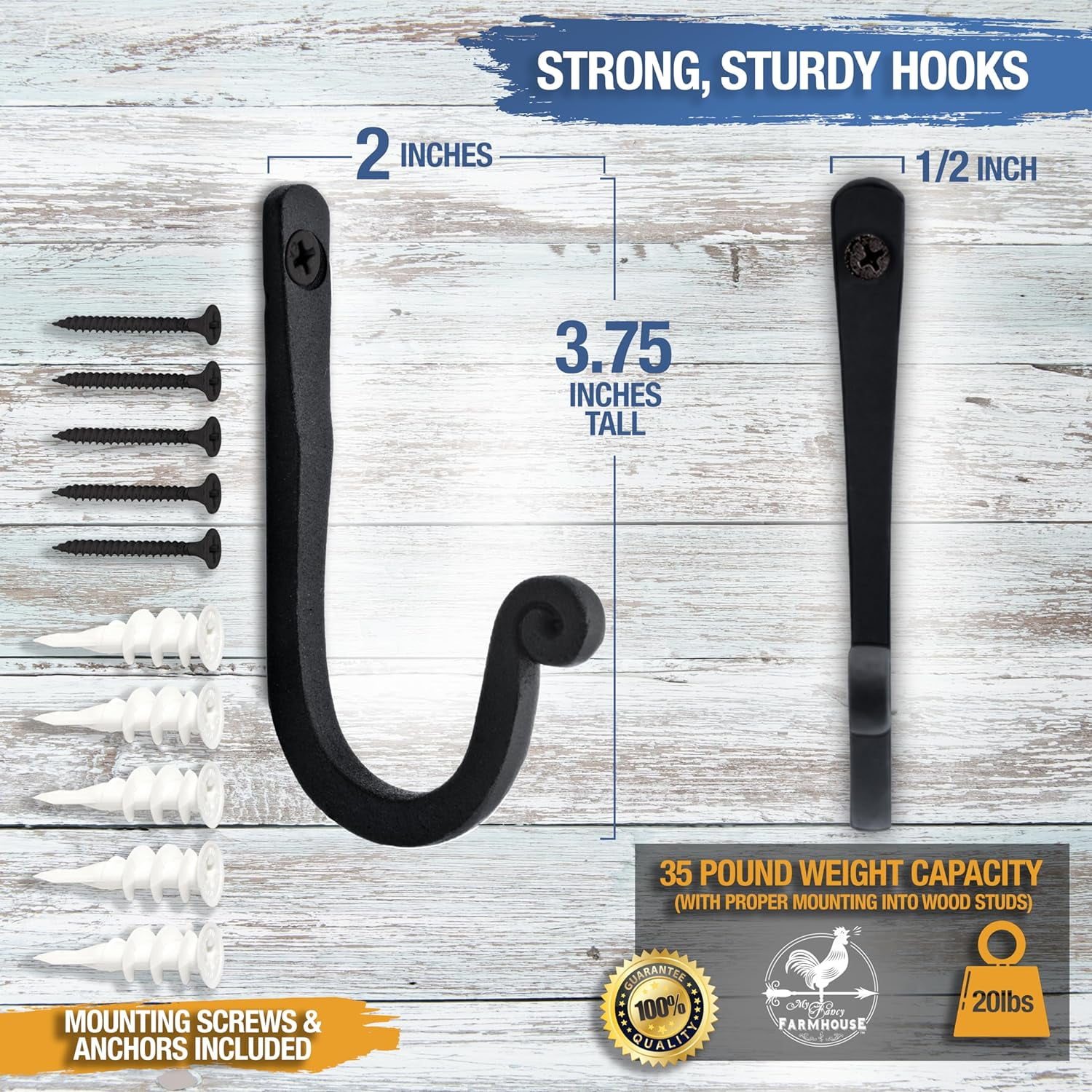 THESG-Larger Railroad Spike Cast Iron Hooks (10 Pack) Handmade ...