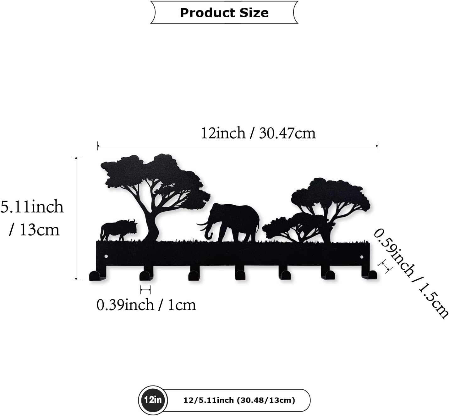 THESG-Metal Elephant Key Holder for Wall,Metal Key Organizer Wall ...