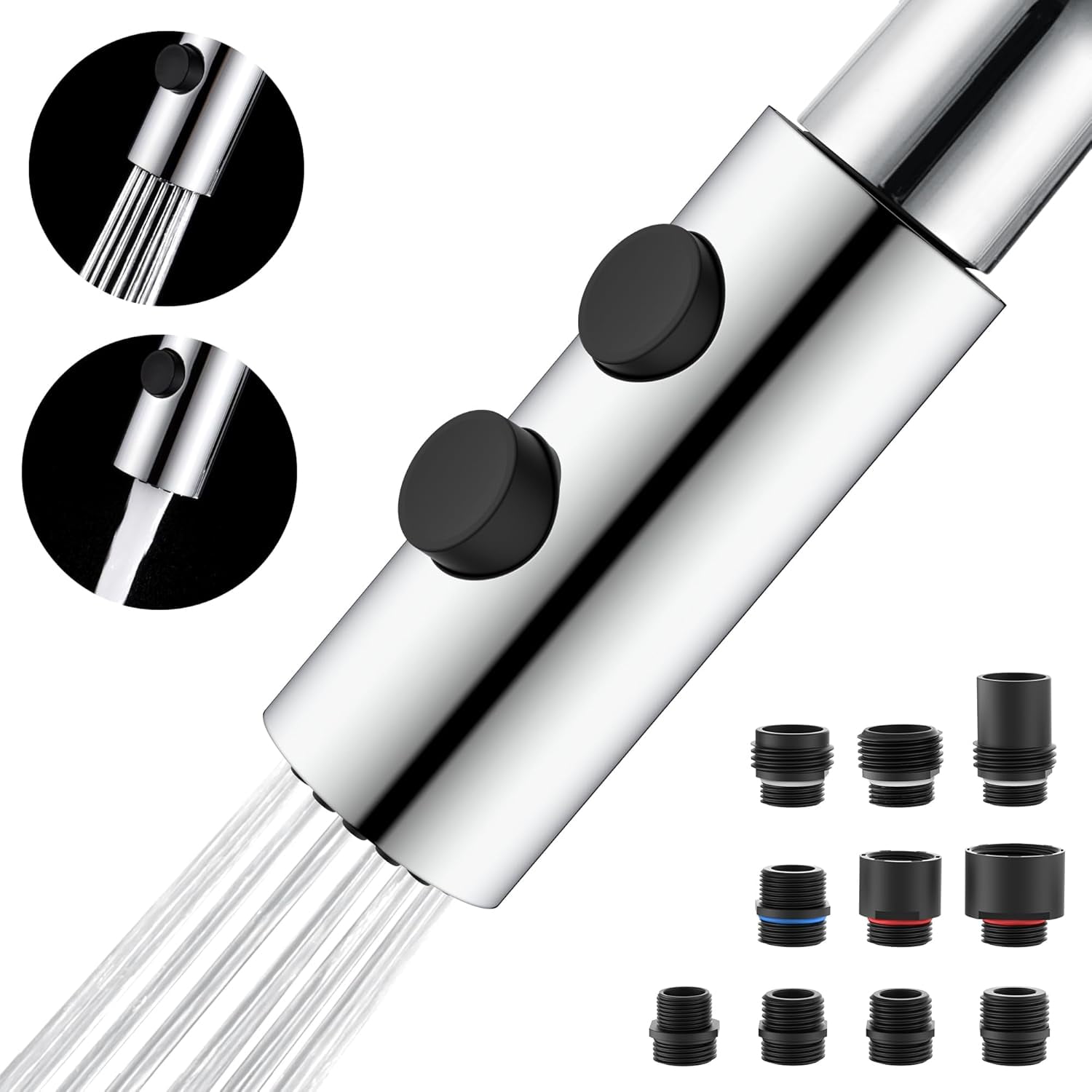 THESG-Metal Kitchen Sink Faucet Head Replacement, Chrome Kitchen Faucet ...