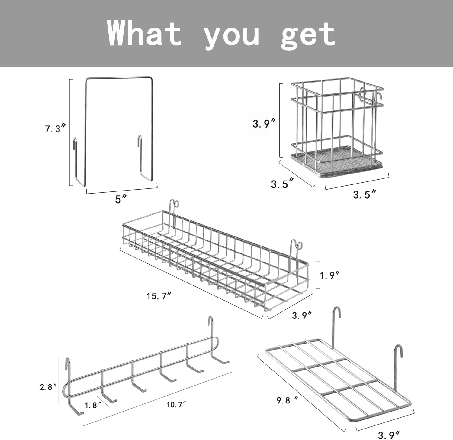 THESG-Metal Mesh Wall Grid Panel Hanging Basket,Display shelf,Pen ...
