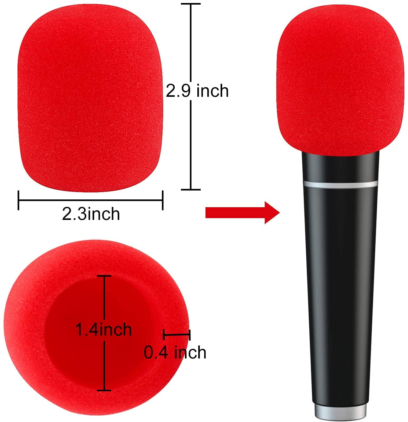 THESG-Microphone Covers Foam,20 Pack Thick Handheld Stage Microphone ...