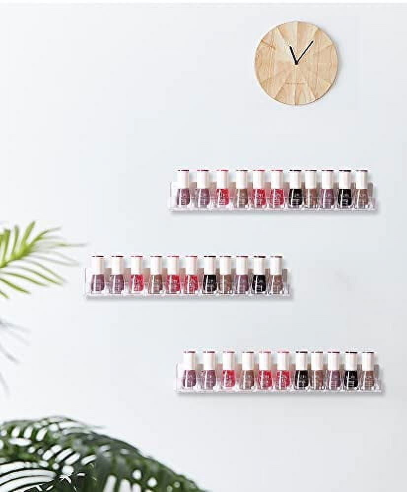 THESG-Nail Polish Rack Wall Mounted Shelf 2 Pack,Clear Acrylic Nail ...