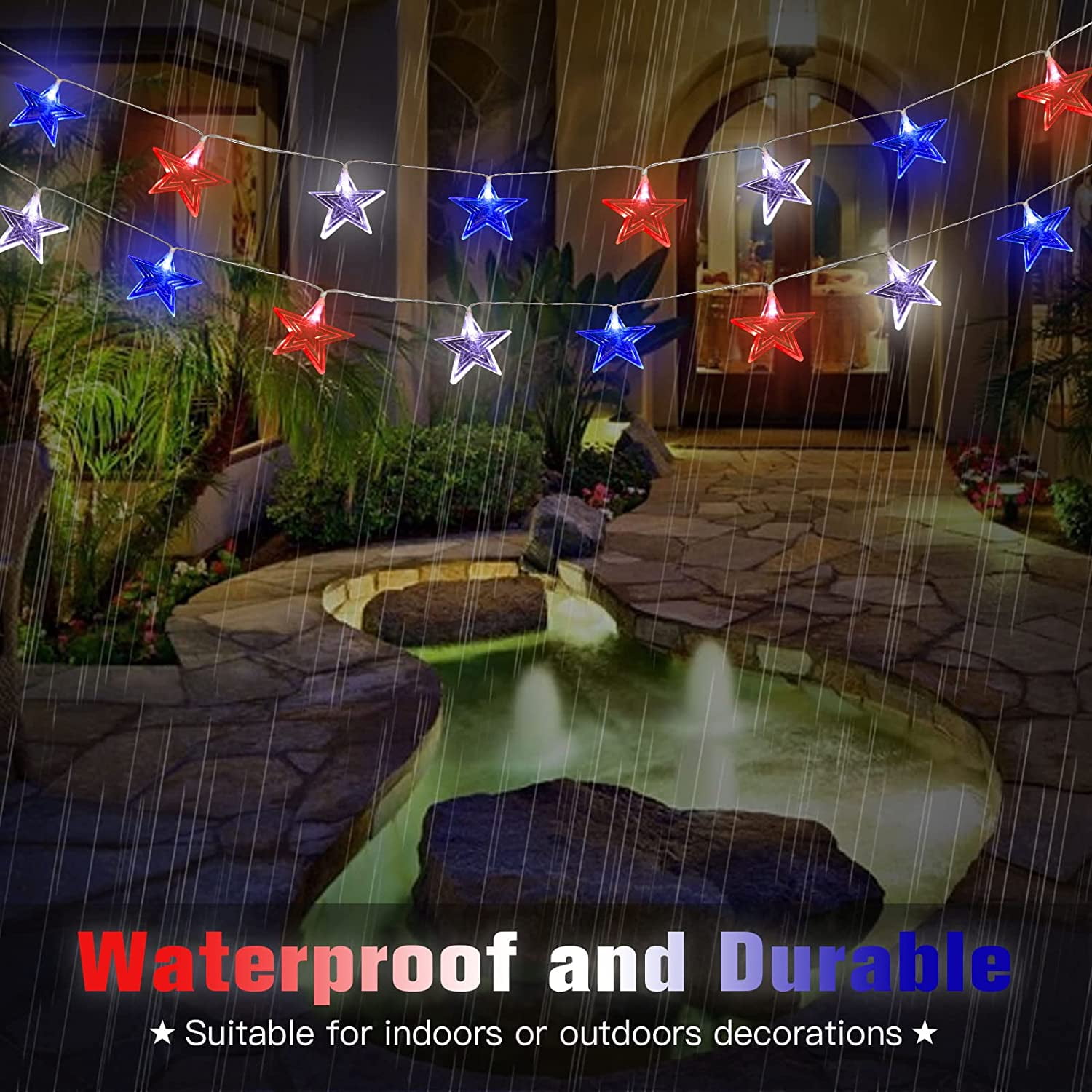 THESG-(New) 4th of July Decorations, Red White Blue String Lights with ...