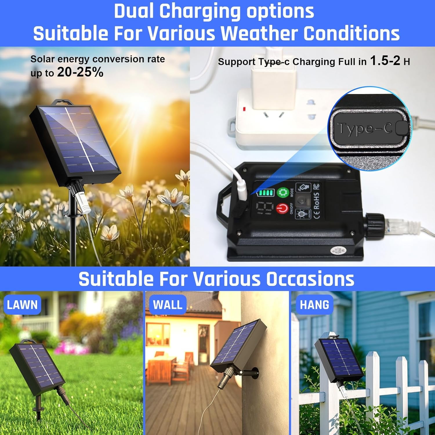 THESG-New Upgraded Solar Rope Lights Outdoor Waterproof 105ft 300 LED ...