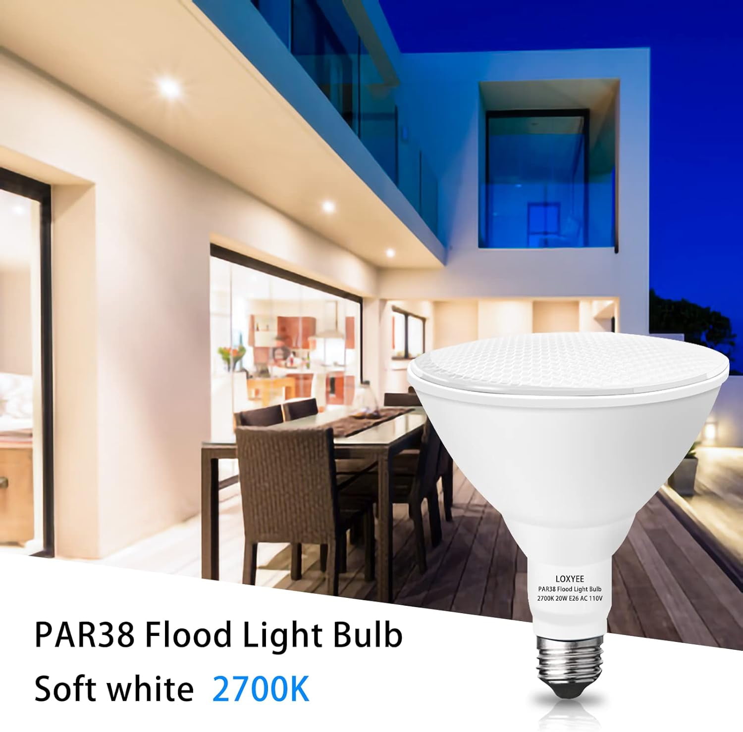 THESG-PAR38 LED Outdoor Flood Light Bulbs 4 PackDimmable 20W(200W ...