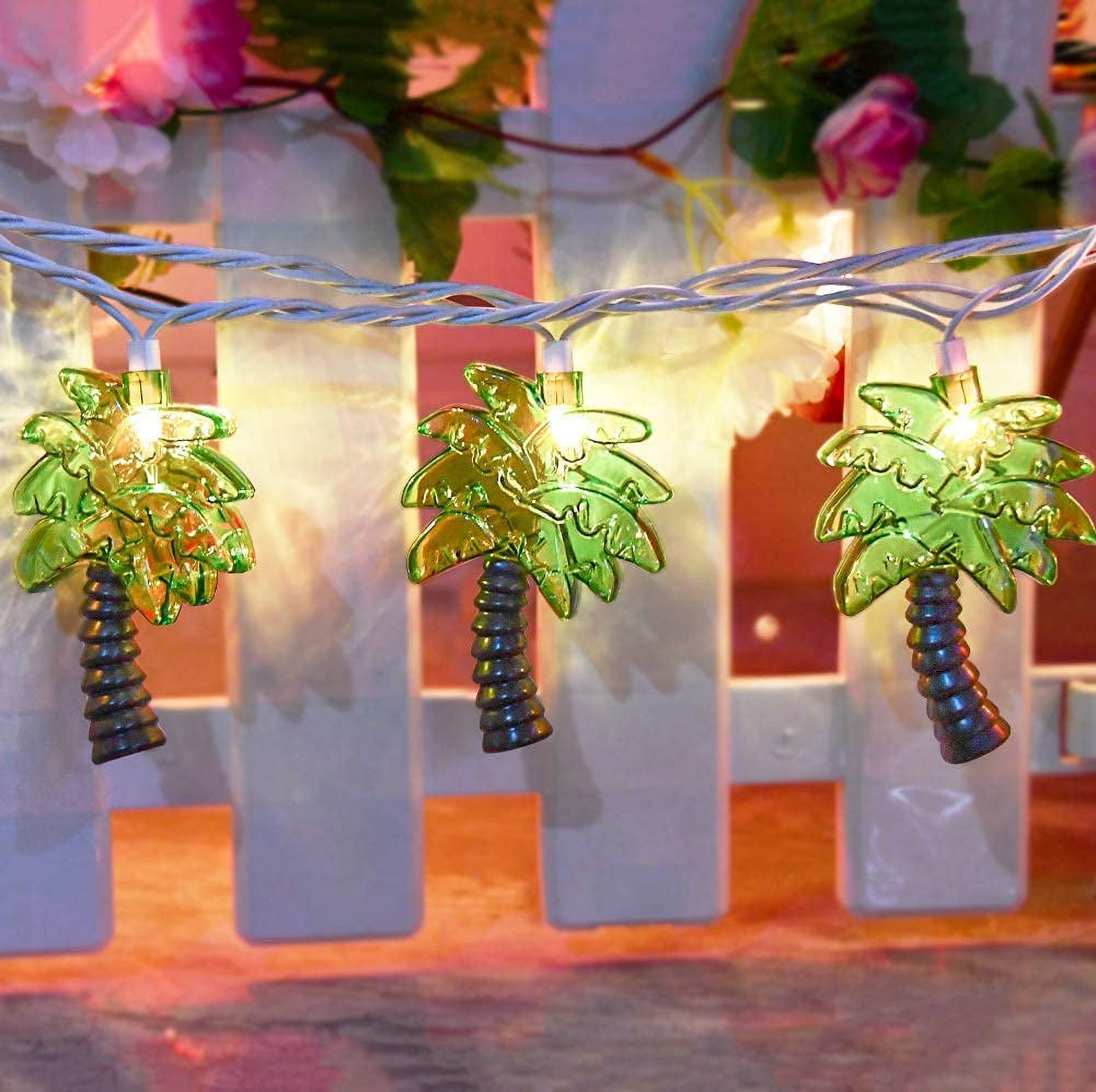 THESG-Palm Tree String Lights Outdoor, Summer Beach Themed Decoratives ...