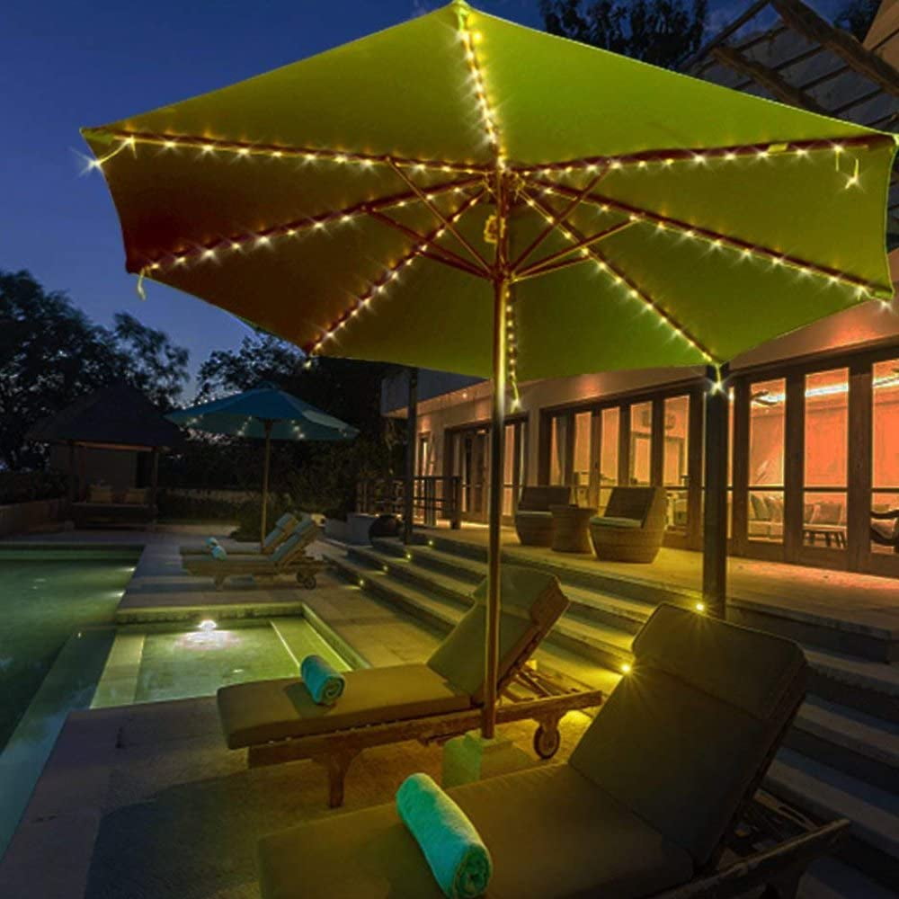 THESG-Patio Umbrella Lights 8 Lighting Mode 104 LED String Lights with ...