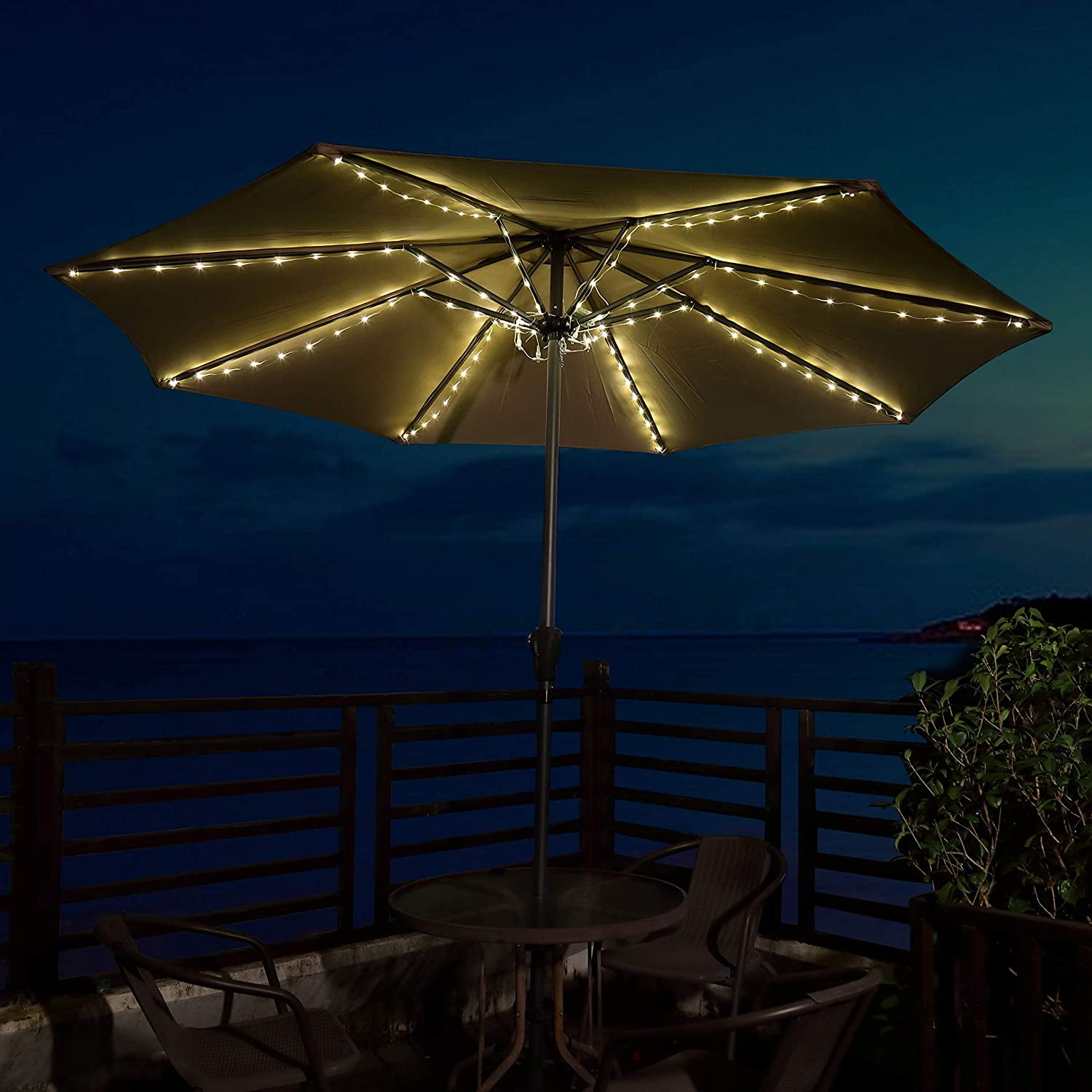 THESG-Patio Umbrella Lights Cordless Lighting with Remote Control 8 ...