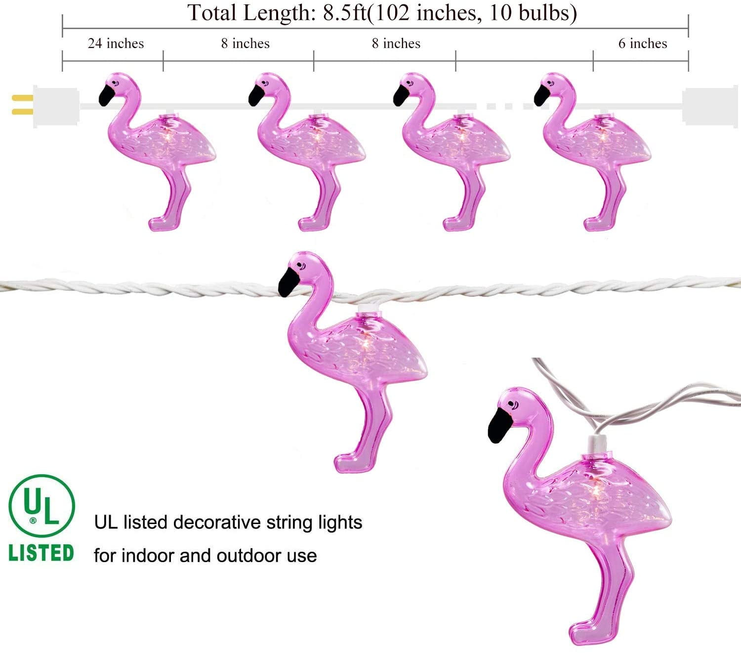 THESG-Pink Flamingo Lights - Pink Party String Lights - Cute Fun ...