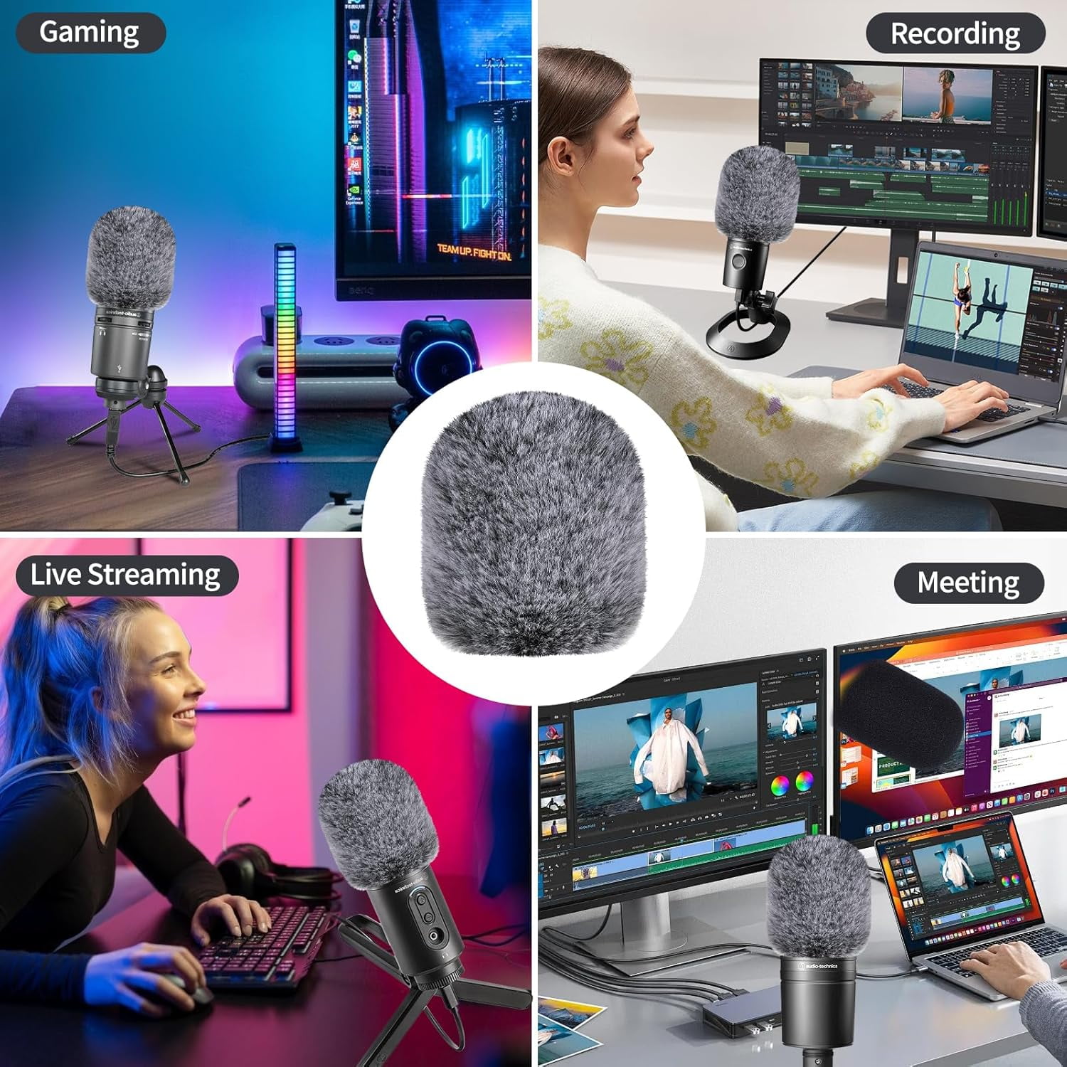 THESG-Pop Filter for Audio-Technica AT2020 MicrophoneMic Covers Foam ...