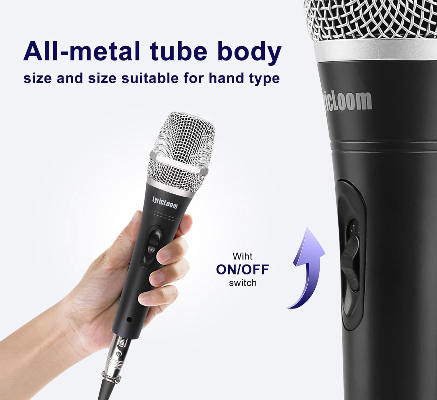THESG-Professional Metal Wired Microphone for Karaoke Singing, 16.4ft ...