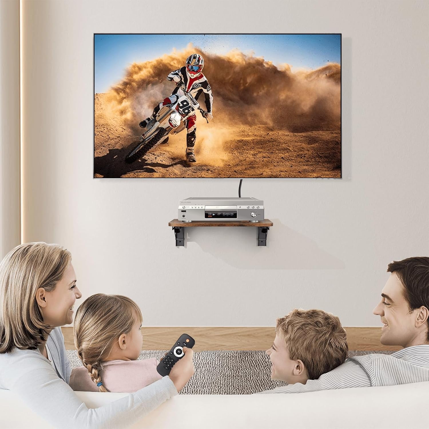 THESG-Projector Shelf for Wall, Foldable Floating TV Shelf, Wall Mount ...