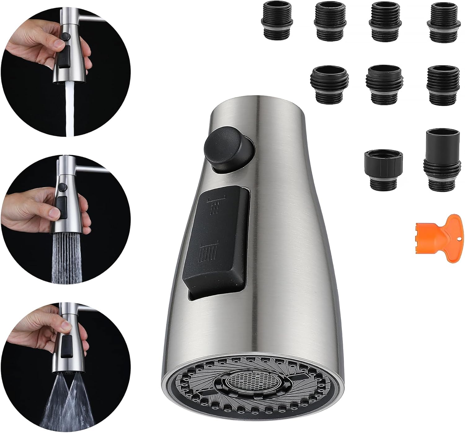 THESG-Pull Down Spray Head Replacement - for Kitchen Faucet Sprayer ...