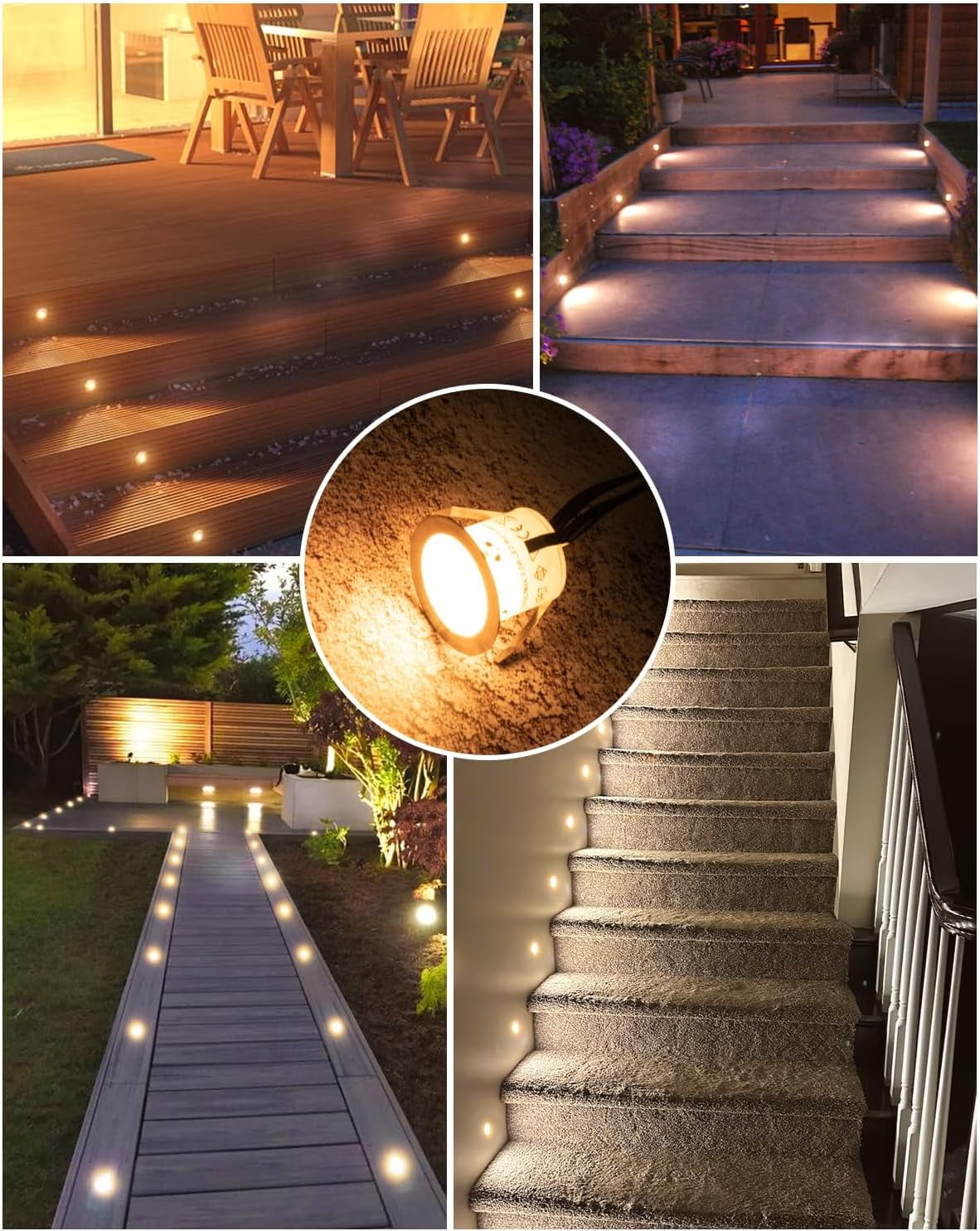 THESG-Recessed LED Deck Light Kits, 12V Low Voltage Landscape Lighting ...