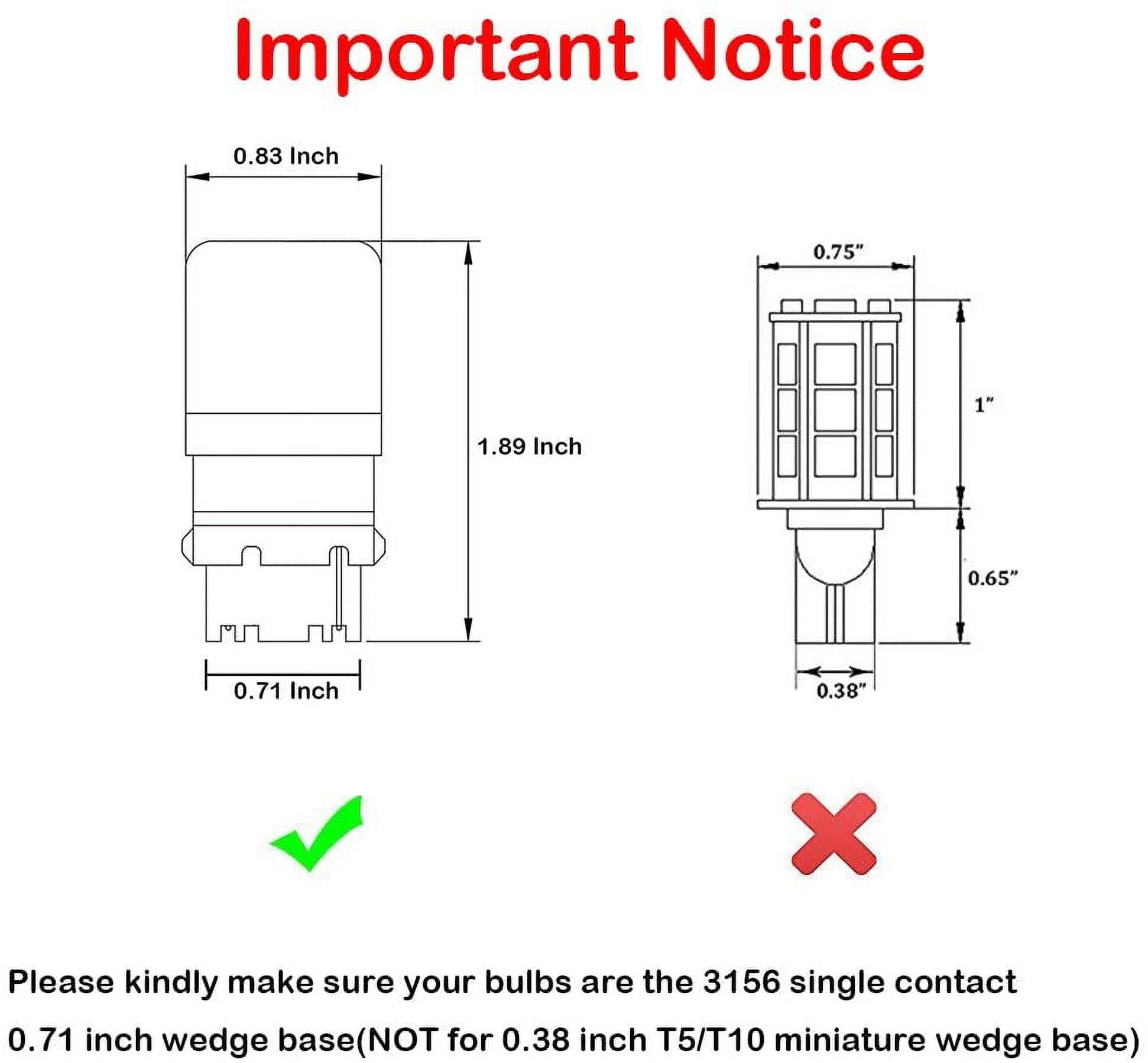 THESG-S8 3156 Wedge Base LED Light Bulbs, 12V Low Voltage Bulb, Water ...