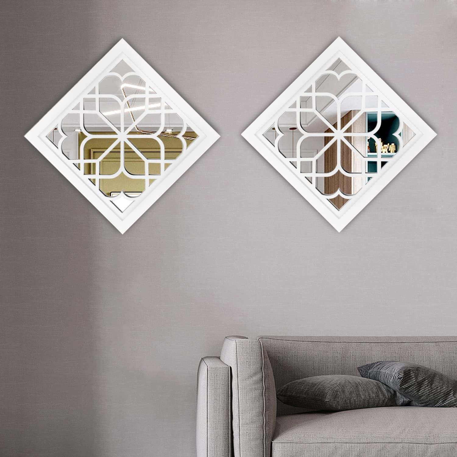 THESG-Set of 2 Mirrors Square Wall Mirror,Gorgeous Rustic Farmhouse ...