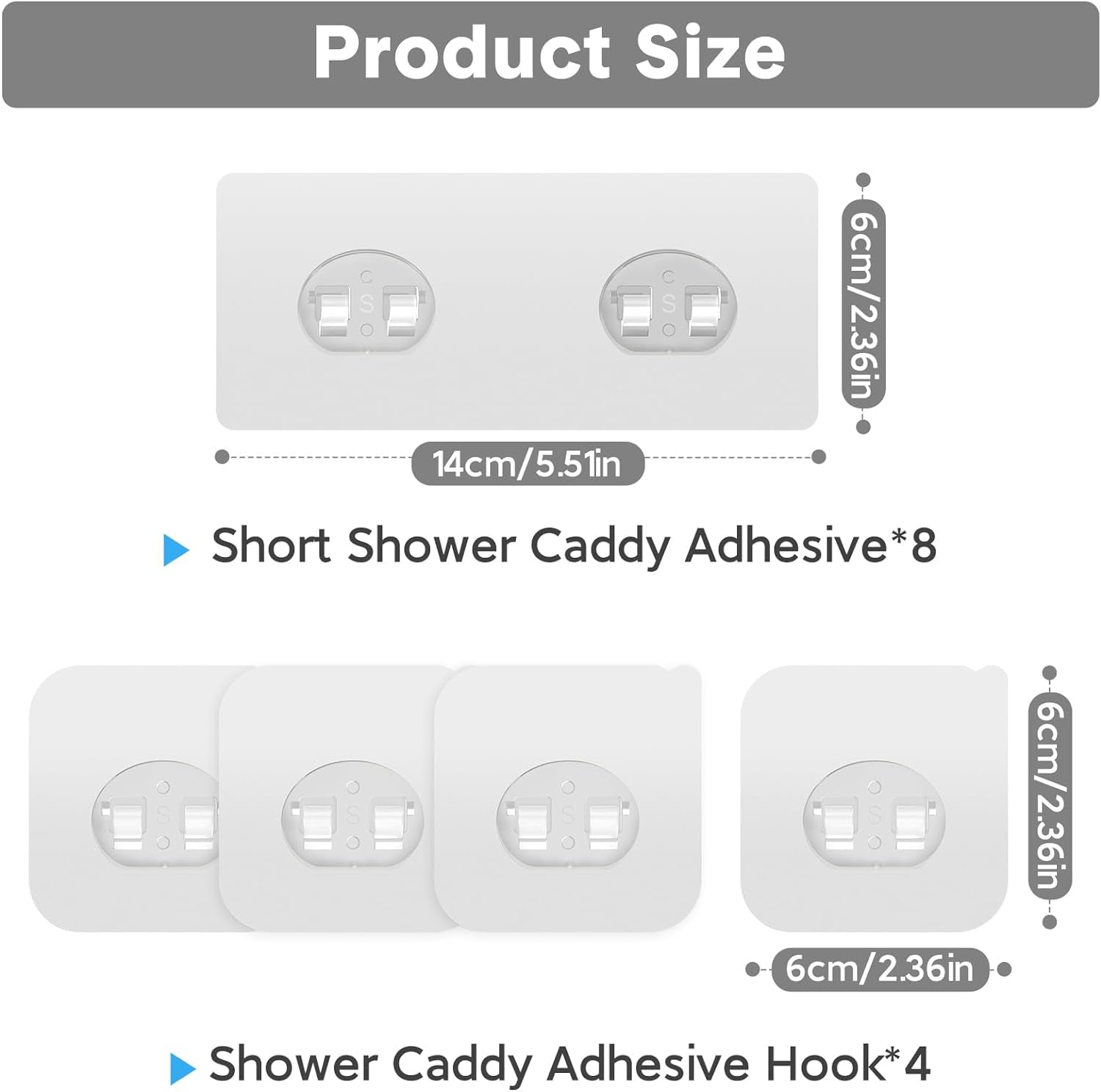 THESG-Shower Caddy Adhesive Replacement, Transparent Strong Adhesive ...