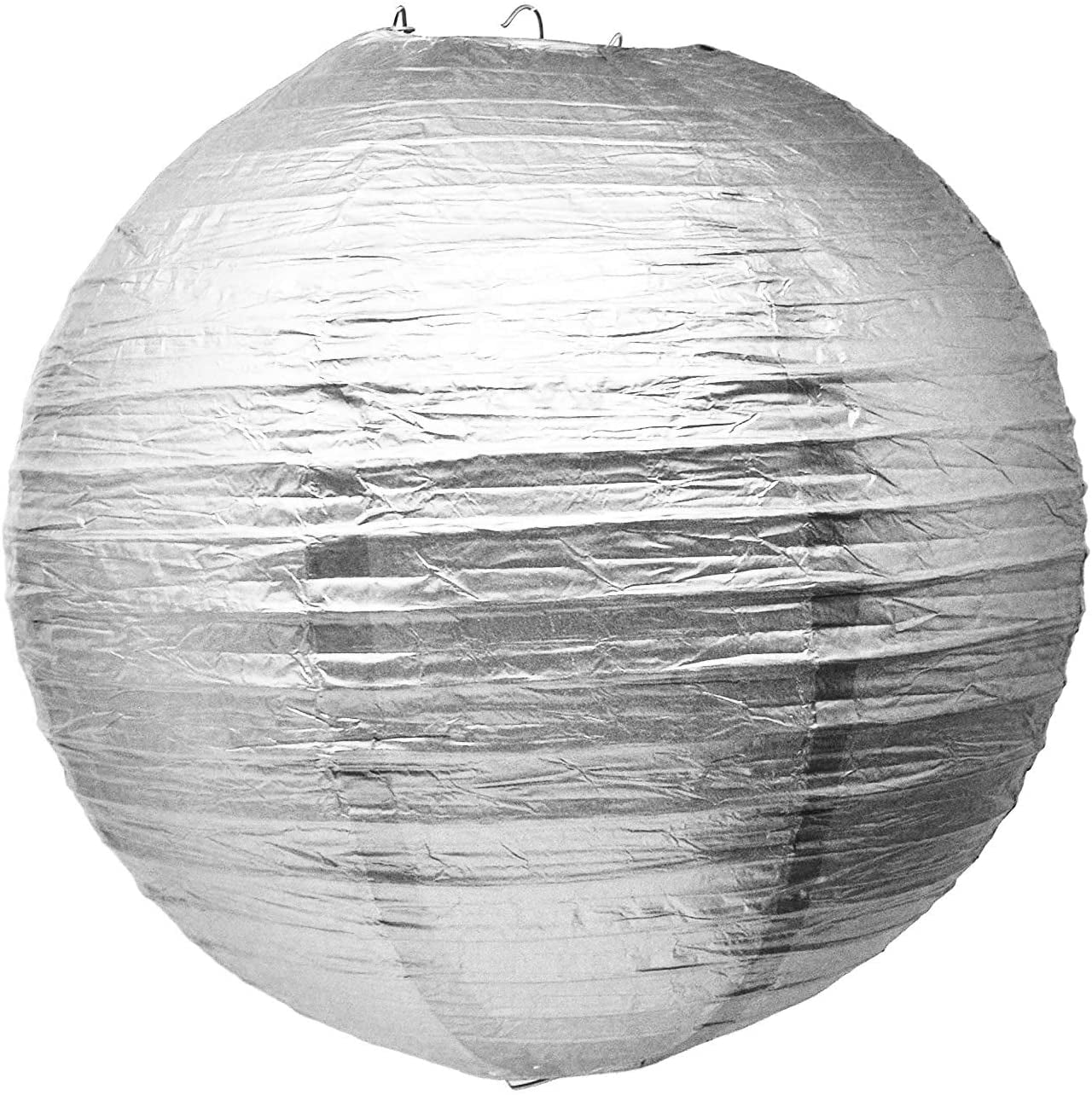 THESG-Silver Paper Lanterns - 12 in 10 Round Japanese Chinese Lanterns ...