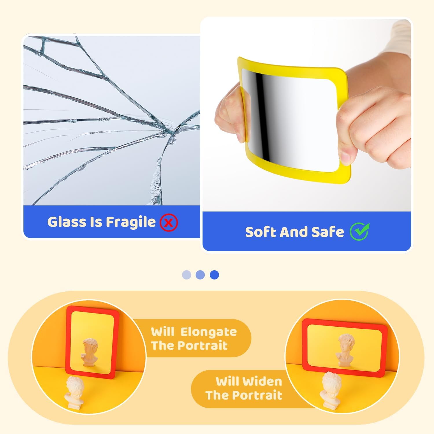 THESG-Small Mirrors for Kids 6 x 4 Inch Shatterproof Mirror for Crafts ...