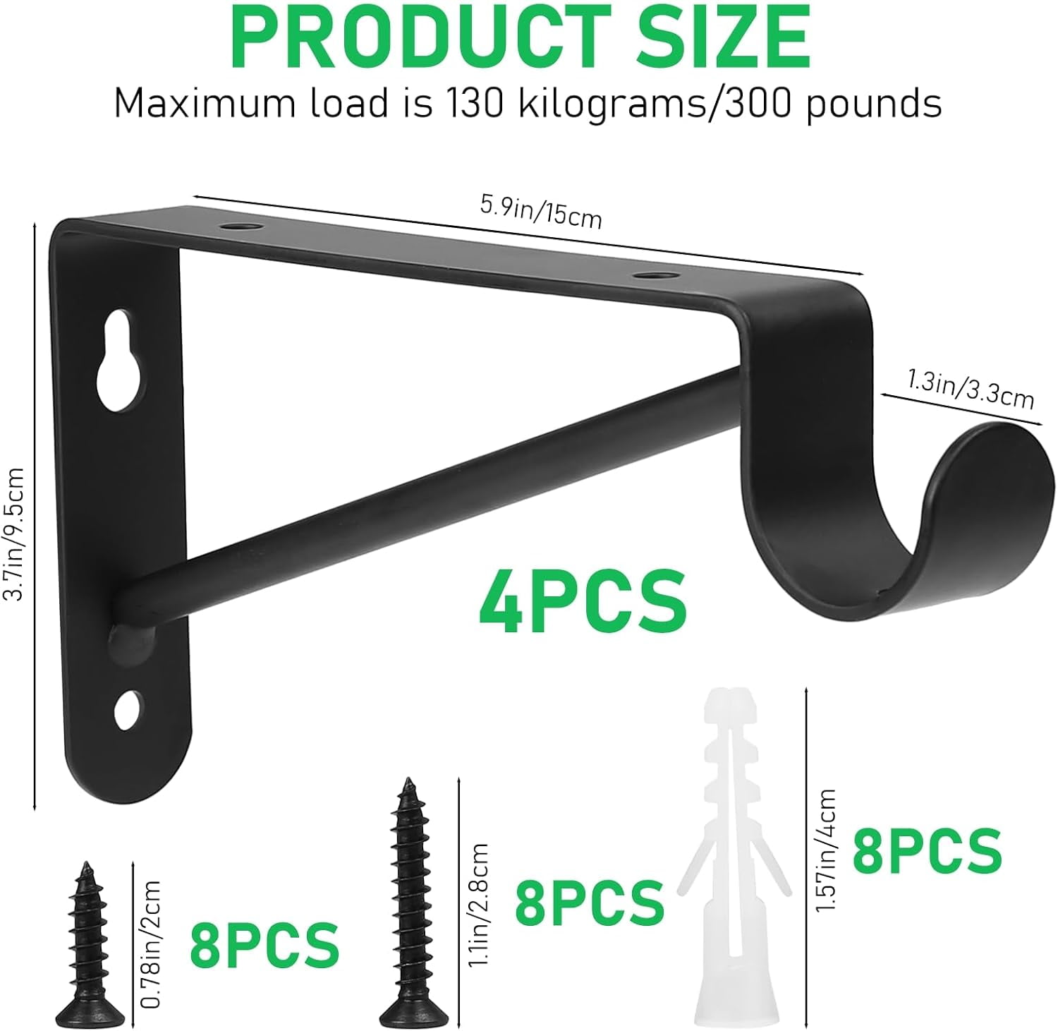 THESG-Small Shelf and Rod Brackets, 4 Pcs Closet Shelf & Rod Brackets ...