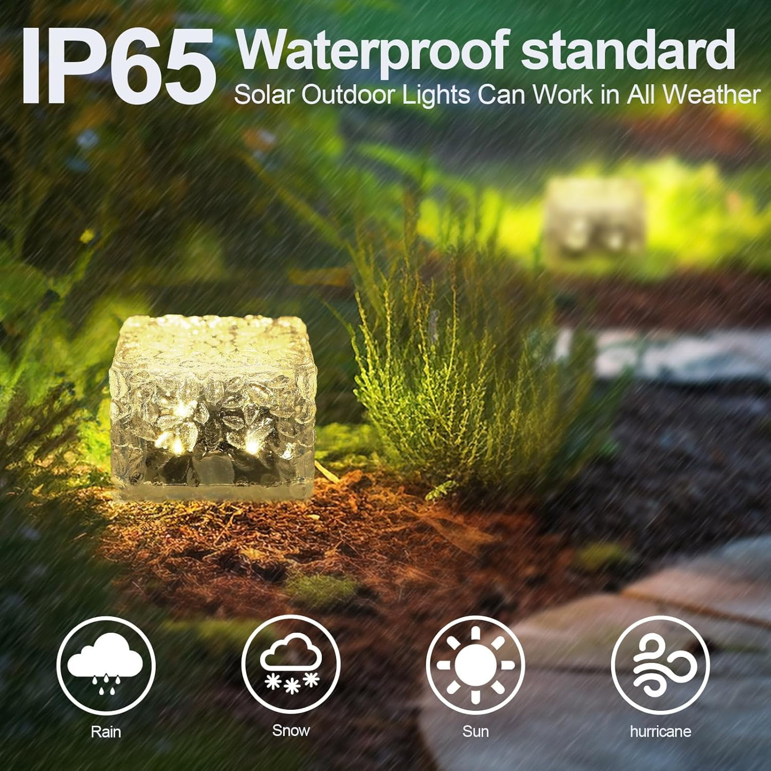 THESG-Solar Brick Lights-Outdoor Solar Lights for Yard-Solar Brick ...