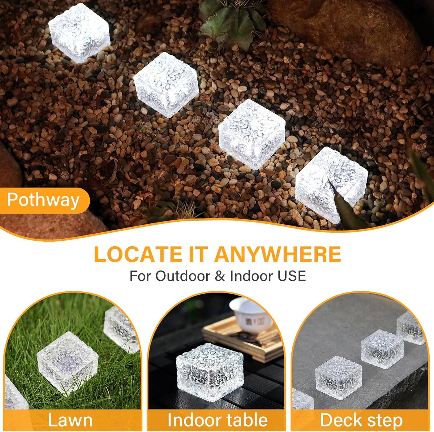 THESG-Solar Brick Lights - Outdoor Waterproof Patio & Garden Decor (6 ...