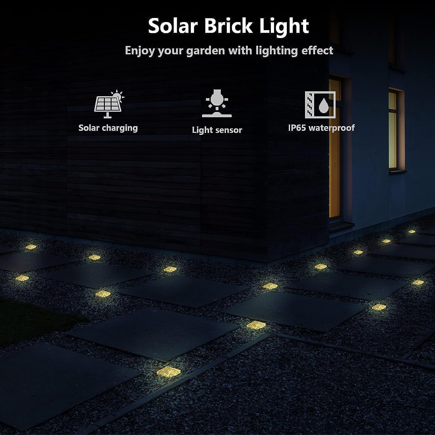 THESG-Solar Brick Lights Solar Pathway Outdoor Waterproof Paver ...