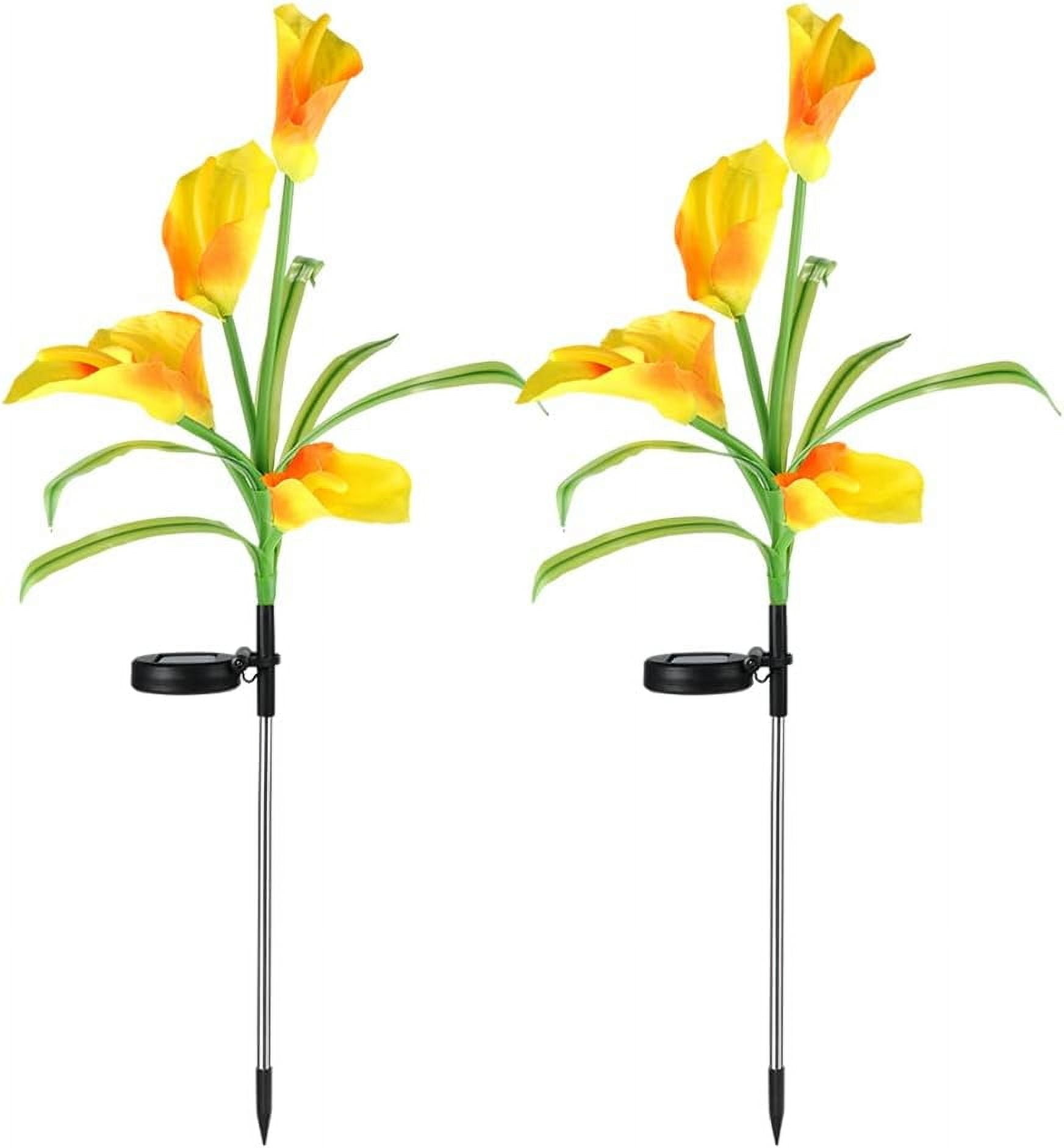 THESG-Solar Calla Lily Light, 2-Pack Solar Powered Flower Lights ...