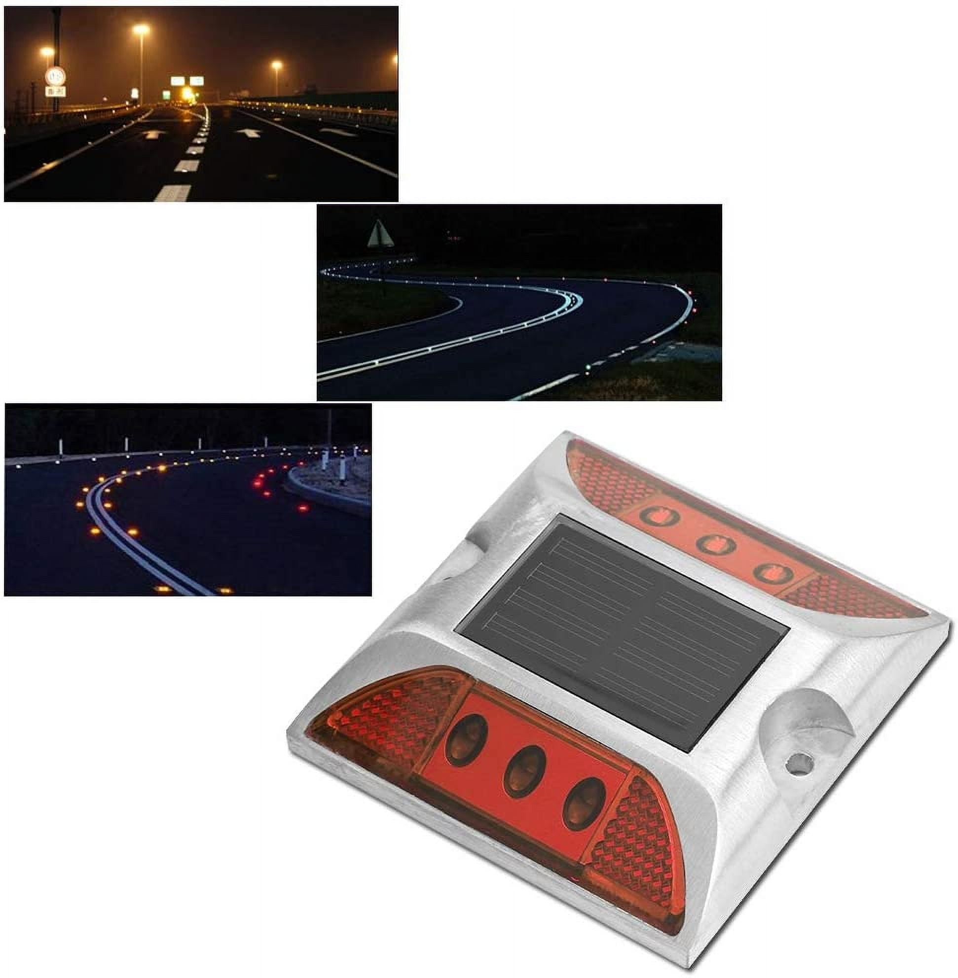 THESG-Solar Driveway Dock Lights, LED Road Reflector, Waterproof ...