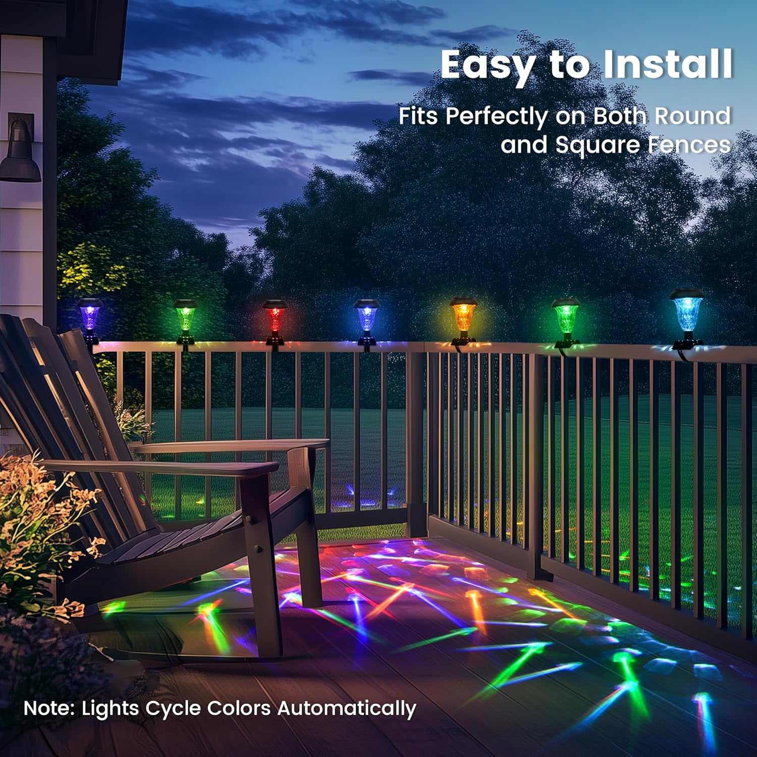 THESG-Solar Fence Lights Outdoor Waterproof, Led Solar Lights Outdoor ...