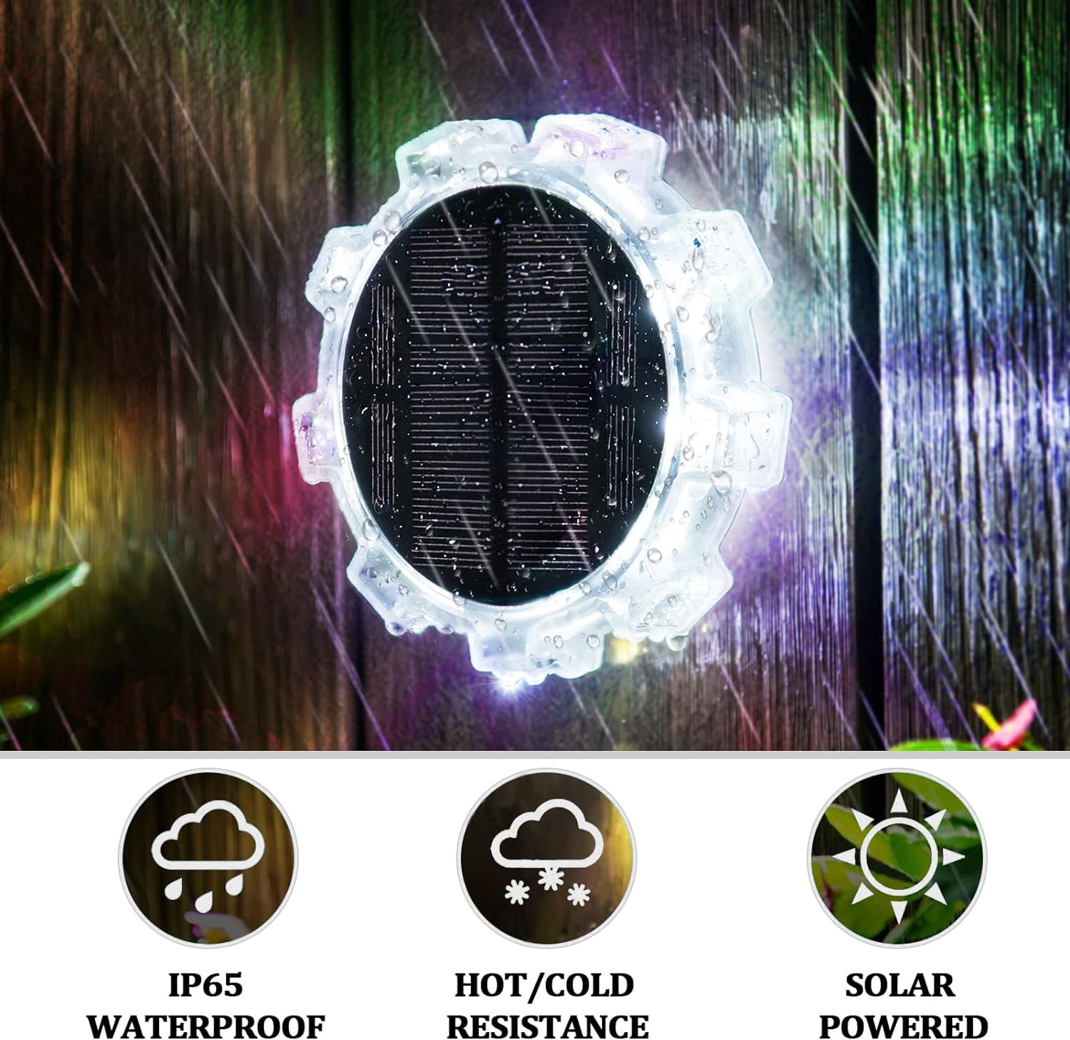 THESG-Solar Ground Lights Outdoor, 2 Pack Solar Ground Lights ...