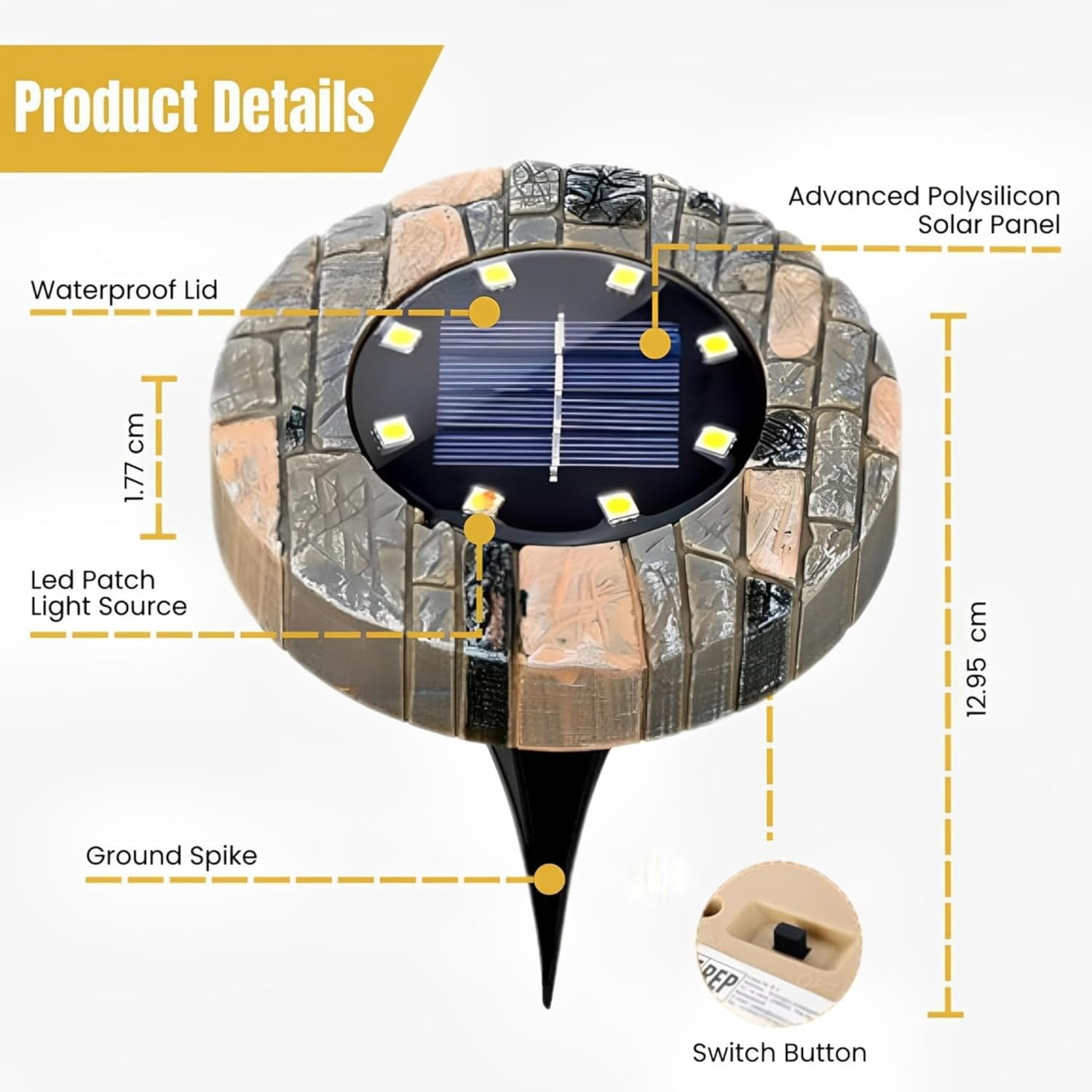 THESG-Solar Ground Lights Outdoor Decor - Waterproof LED Outdoor Solar Lights for Yard, Patio ...