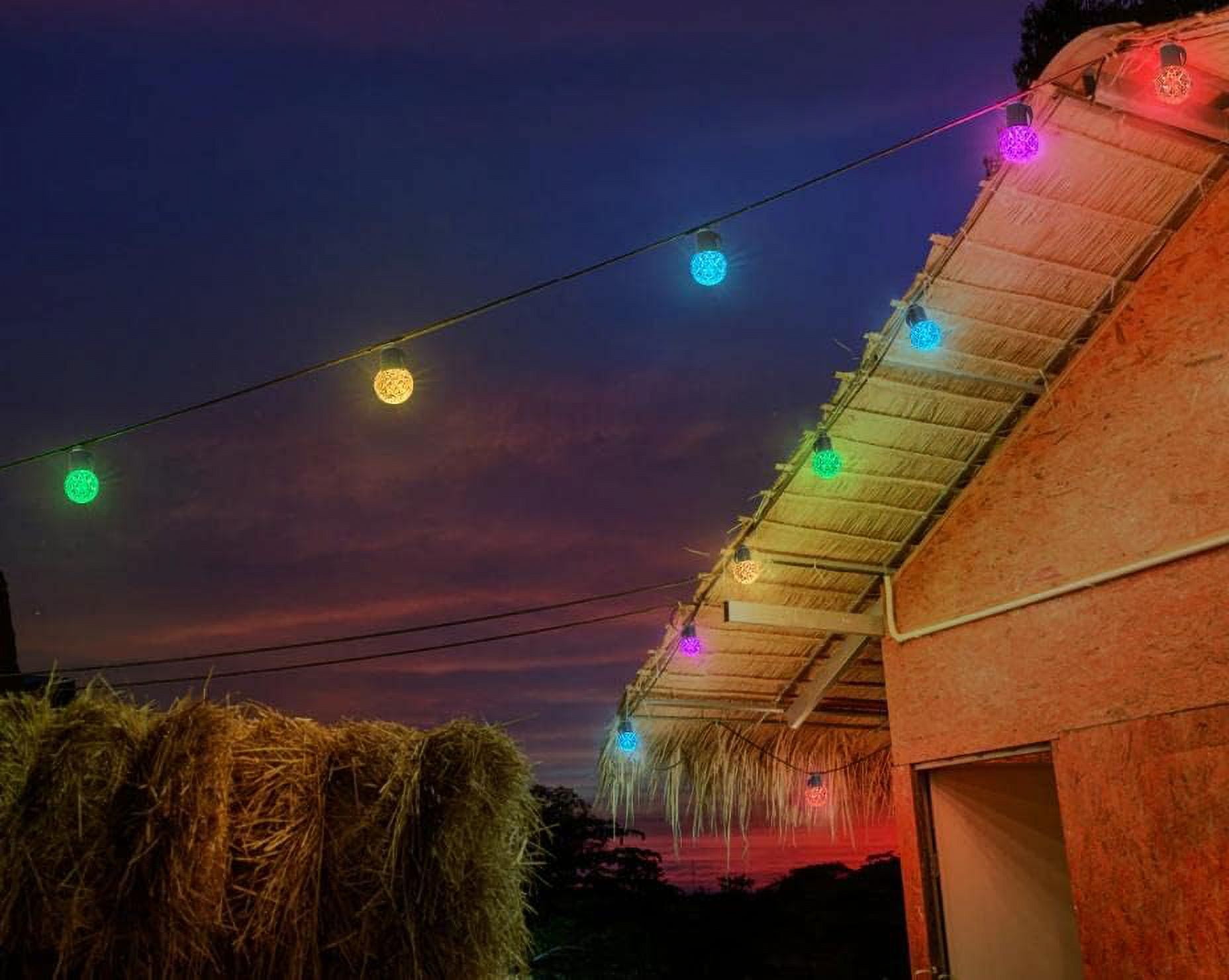 THESG-Solar Led Smart String Lights, 25 LED RGBW Bulbs Color Changing ...